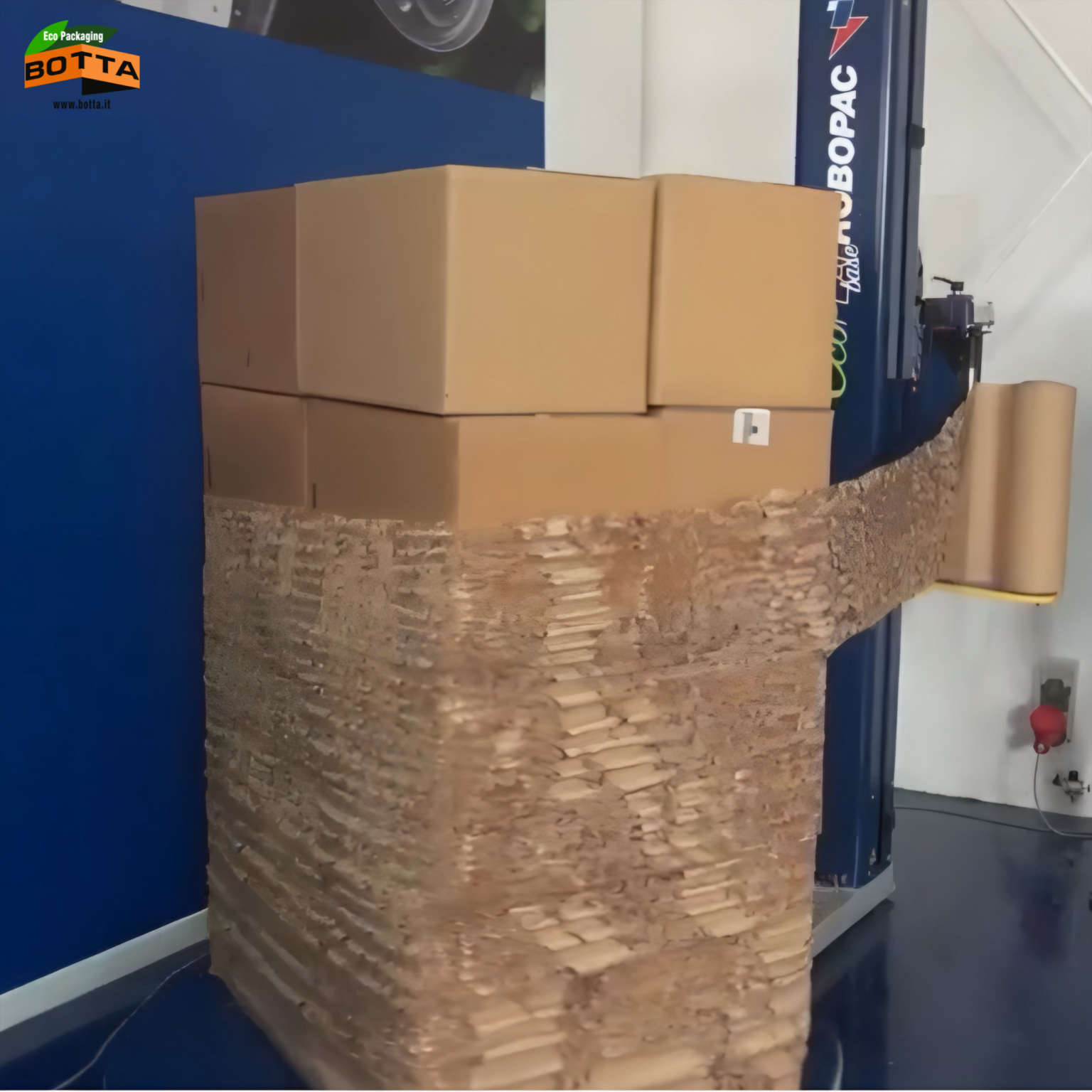 ECO-PALLET WRAP HONEYCOMB PAPER - BOTTA PACKAGING » eco-packaging solutions